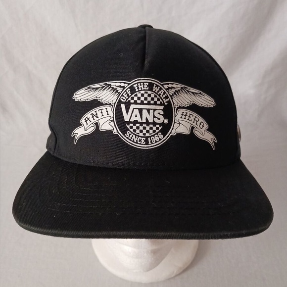 Vans | Accessories | Vintage Vans Off The Wall Collab Black Cap With ...